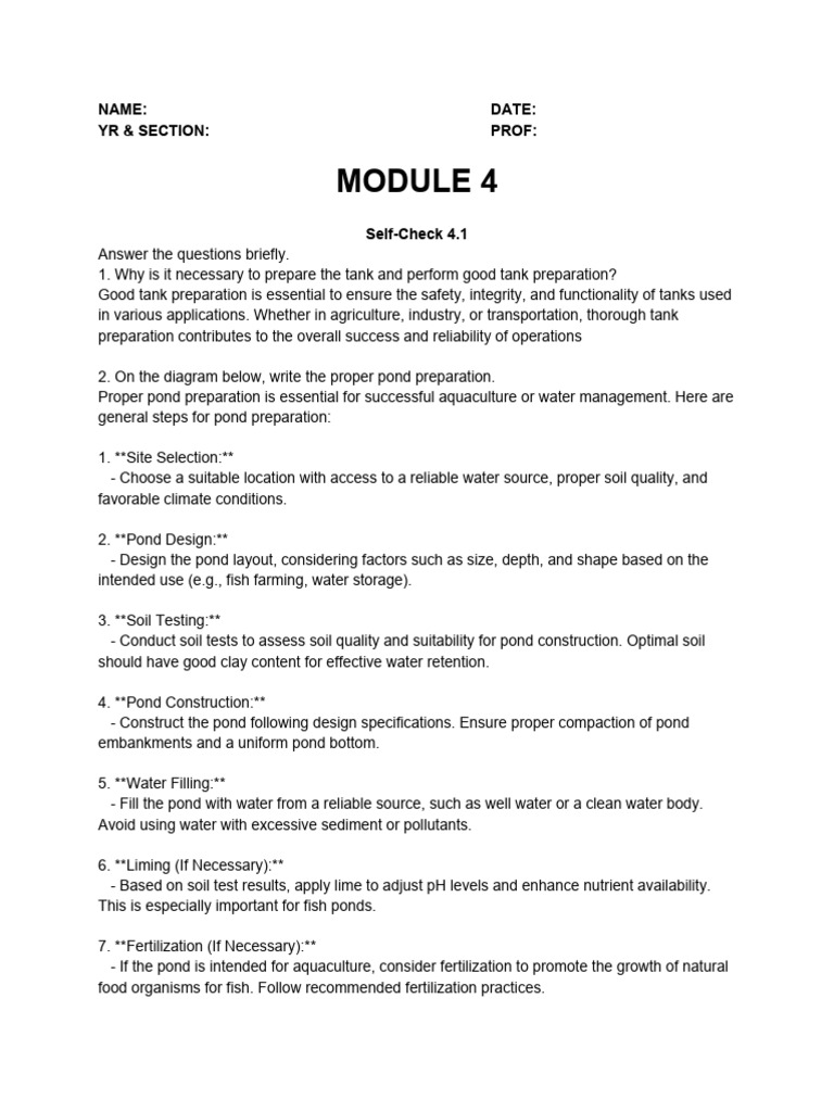 Module 4 1 | PDF | Soil | Pond