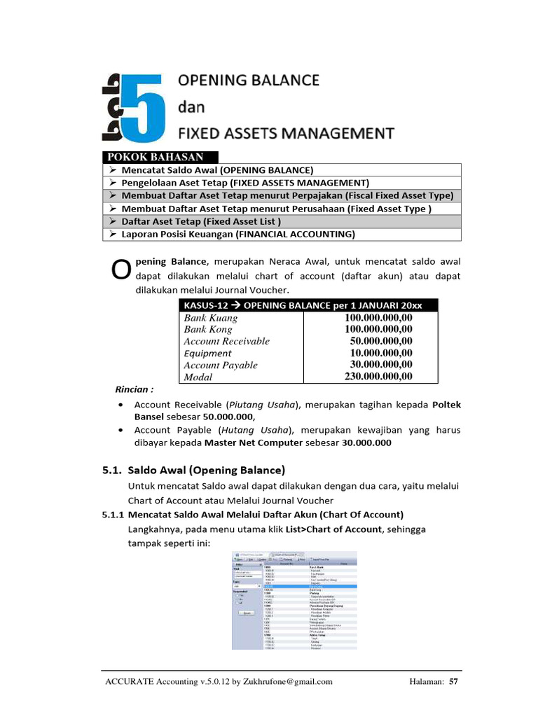 BAB 5 Opening Balance Dan Fixed Assets Management | PDF