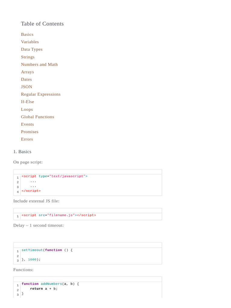 JavaScript Cheat Sheet - A Comprehensive List For Quick Reference ... JavaScript Cheat Sheet - A Comprehensive List For Quick Reference ...