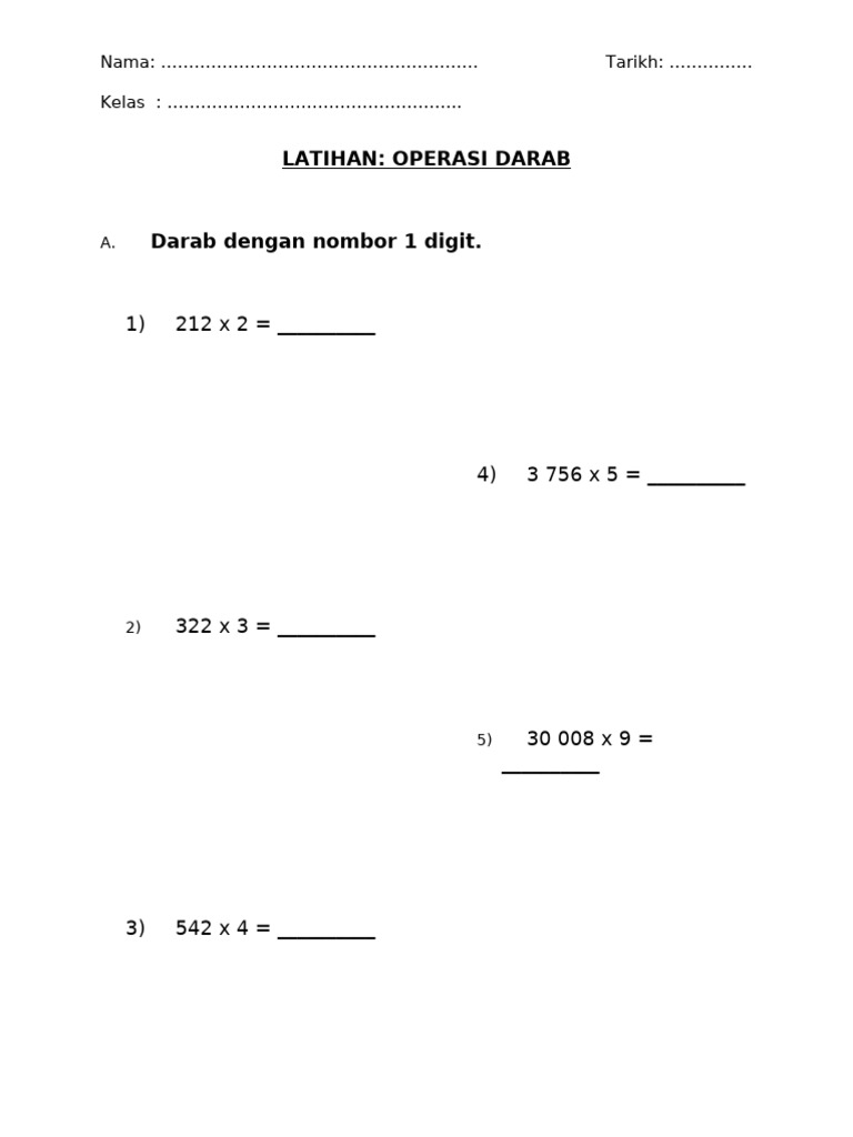 Latihan Matematik Darab | PDF | Seni