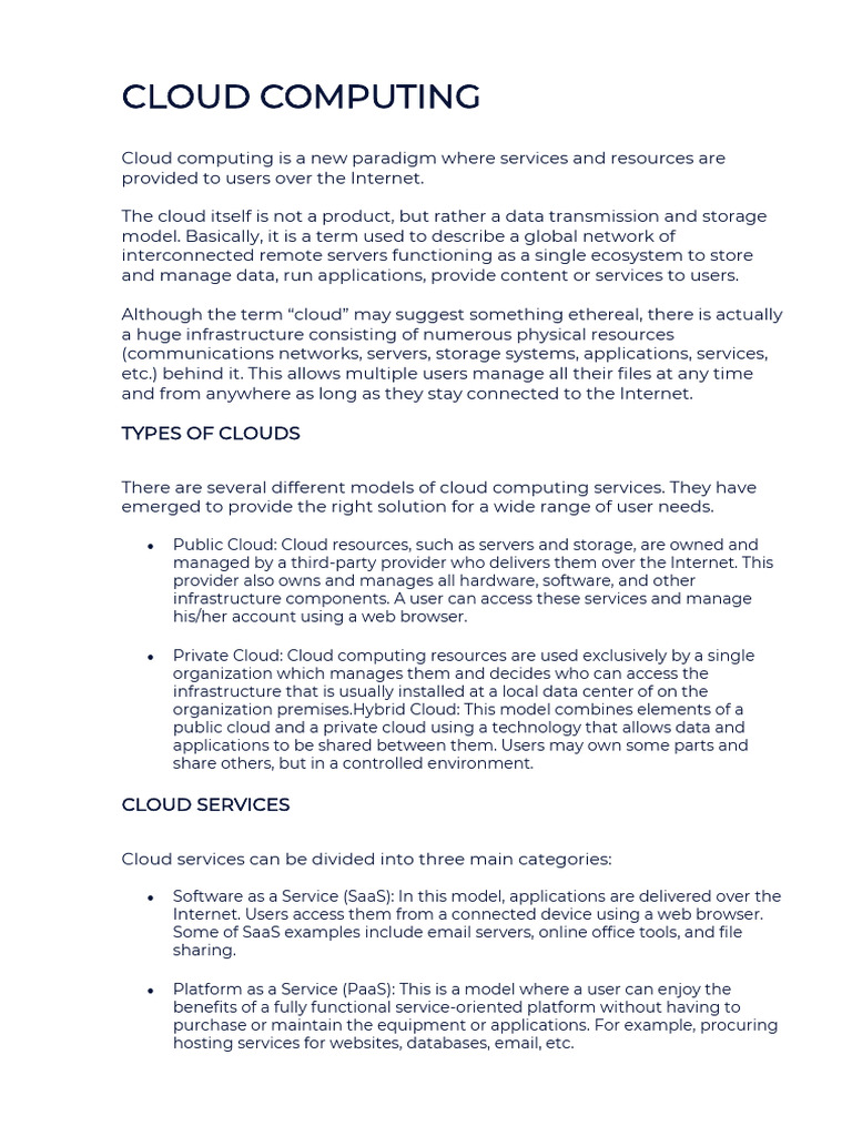 Cloud Computing | Download Free PDF | Cloud Computing | Security