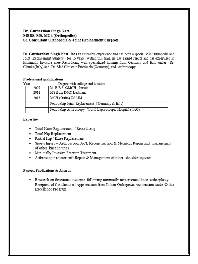 DR - Gurdarshan Singh Natt | PDF