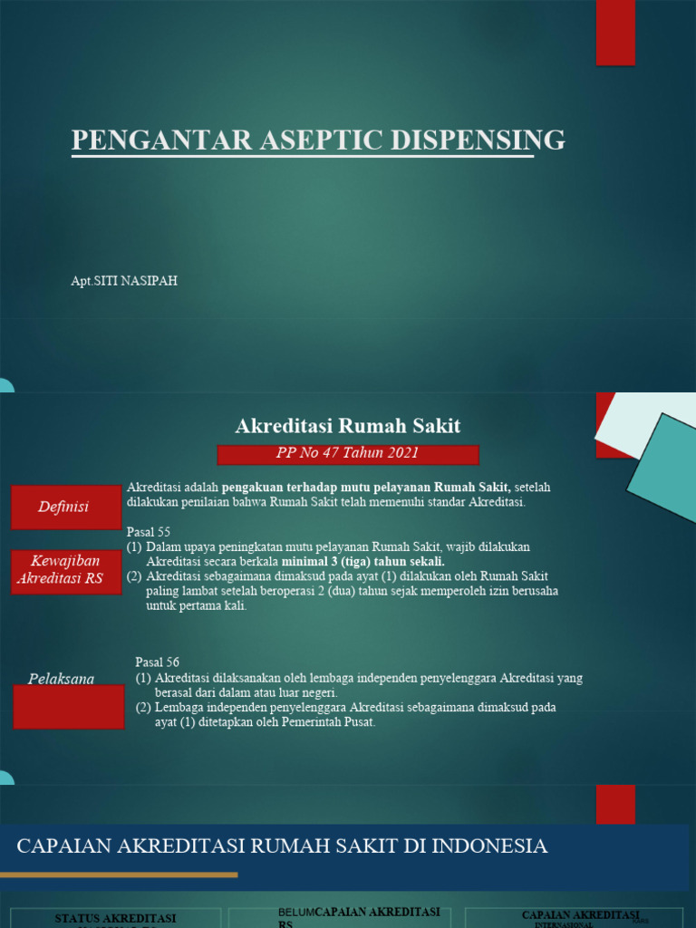 Materi 1. Pengantar Aseptic Dispensing | PDF