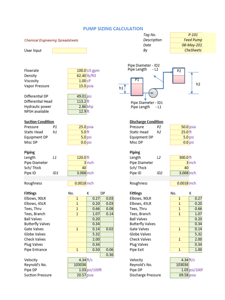 Pump Sizing Calculation | PDF | Valve | Pump