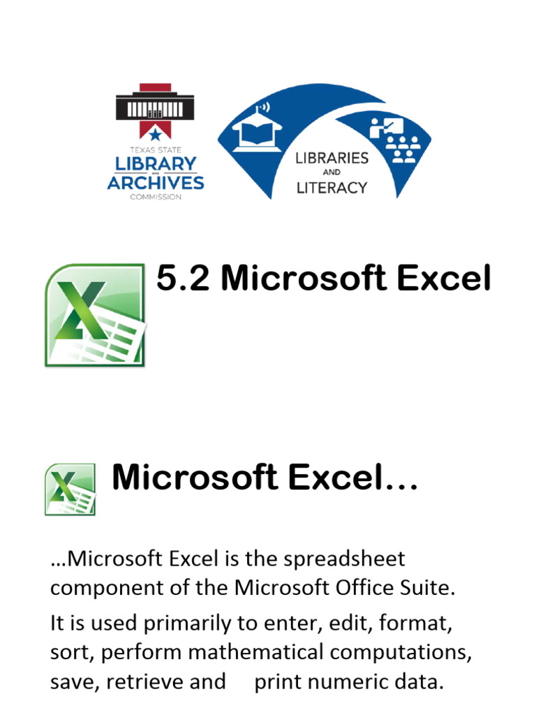 5-2 Introduction To Microsoft Excel Presentation | PDF | Microsoft Excel | Window (Computing)