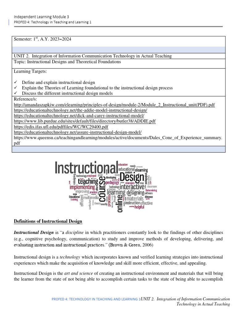 Ilm 3 Instructional Design | PDF | Instructional Design | Constructivism (Philosophy Of Education)