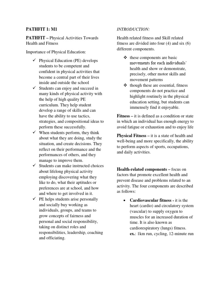 PATHFIT Midterms | PDF | Fat | Vitamin