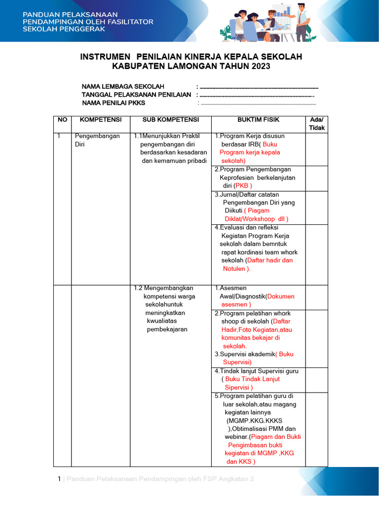 Instrumen PKKS Dan BuktiFisiknya | PDF