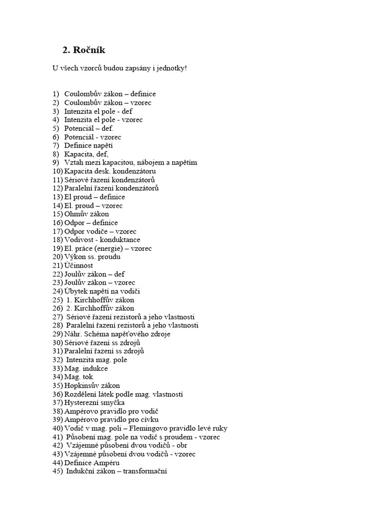 Požadavky ZAE 2.r | PDF