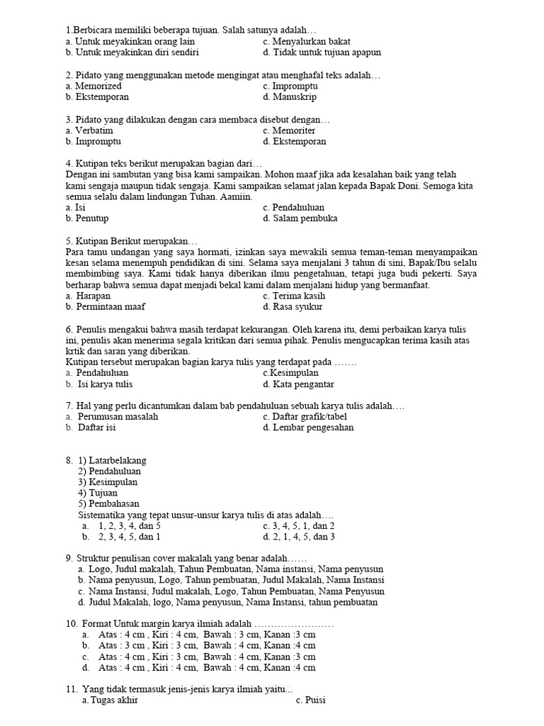 Kisi-Kisi Soal Uas | PDF | Karier & Perkembangan