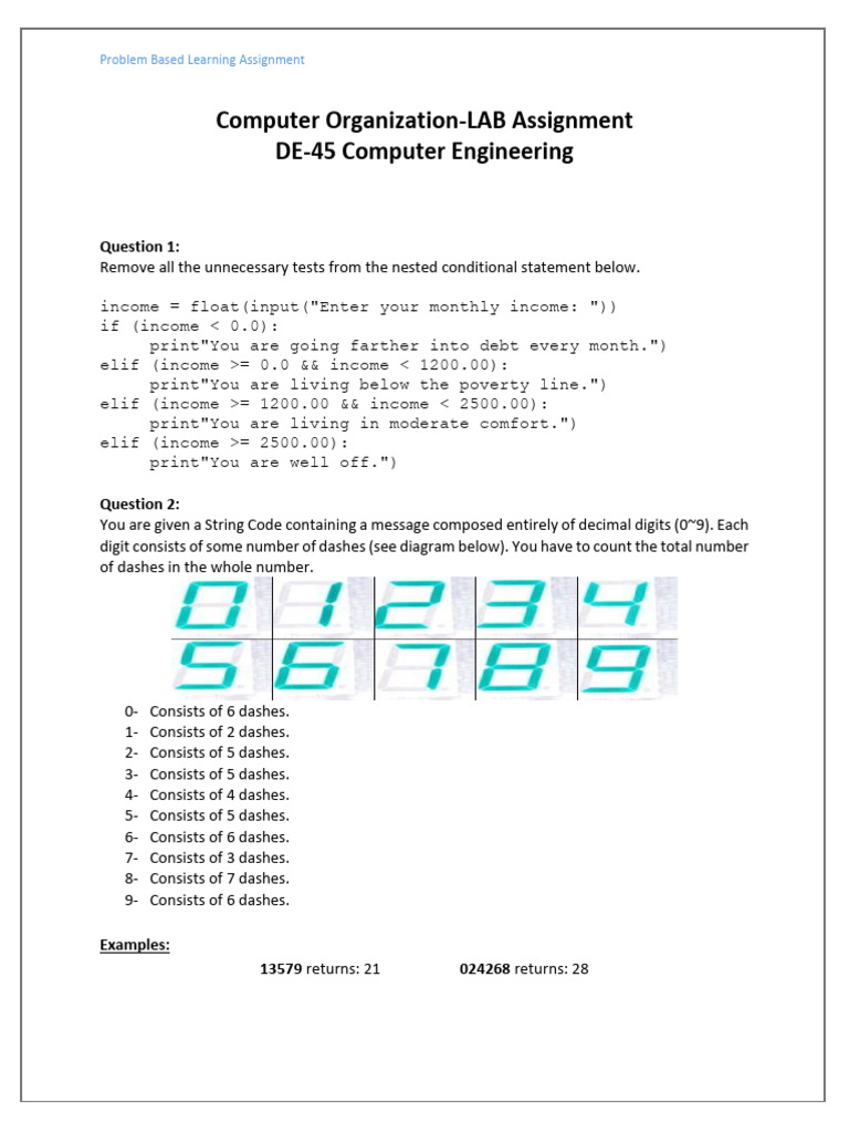 Assignment 1 Lab Pdf Control Flow Computer Program 2128