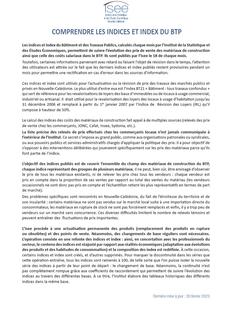 Indices et révisions des prix BTP | PDF | Tuyau