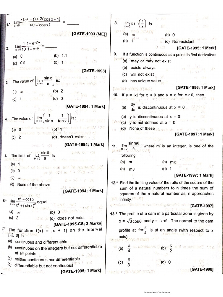 Limits, Continuity & Differentiability | PDF