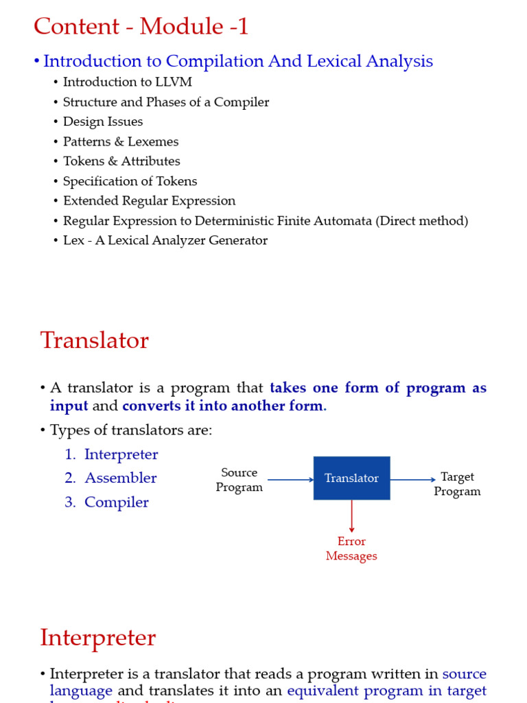 Module 1 | Download Free PDF | Compiler | Parsing