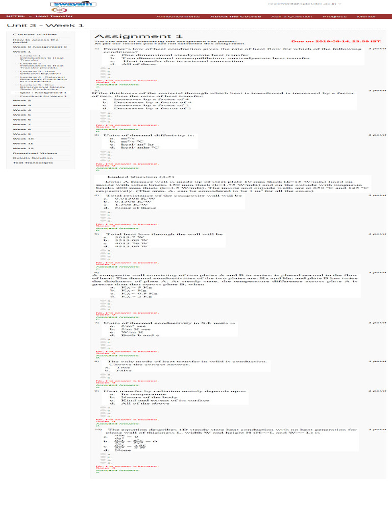 Noc19 ch23 Assignment Week 1 | PDF