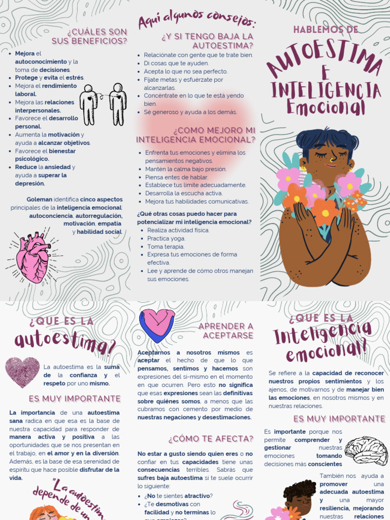 Tríptico Salud Mental | PDF | Las emociones | Autoestima