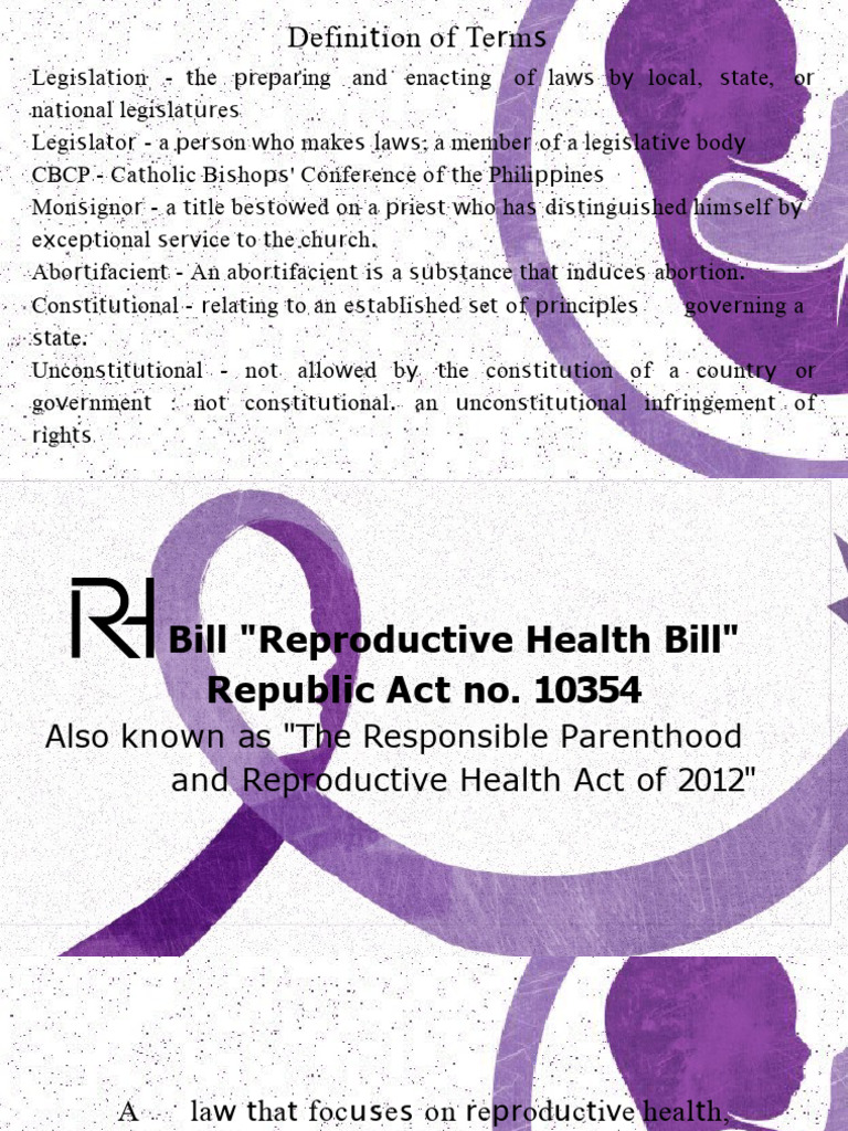 RH Bill Reproductive Health Bill Republic Act No. 10354 Also Known As ...