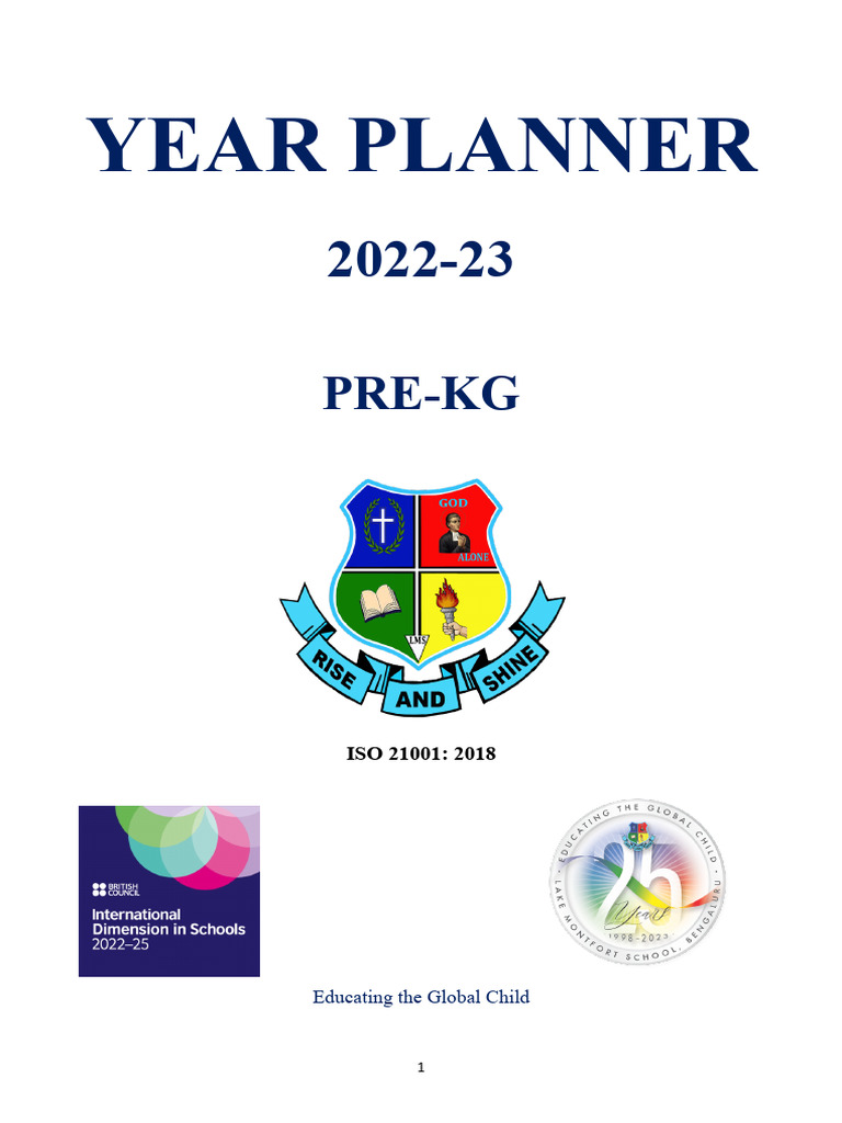 Year Planner 2022 23 PRE KG | PDF