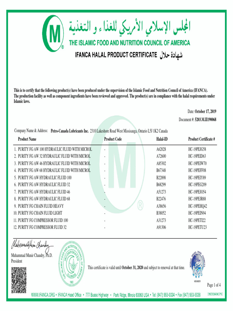 IFANCA Halal Certification for Products | PDF | Food And Drink | Soft Matter