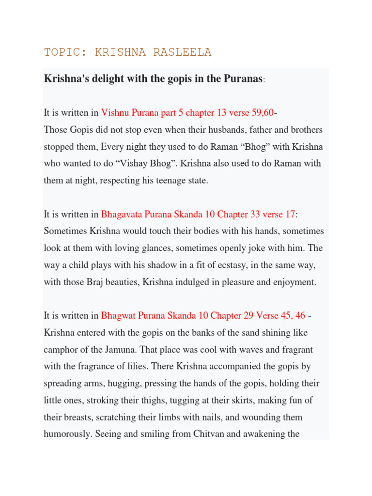 Krishna Rasleela | PDF | Krishna | Hinduism