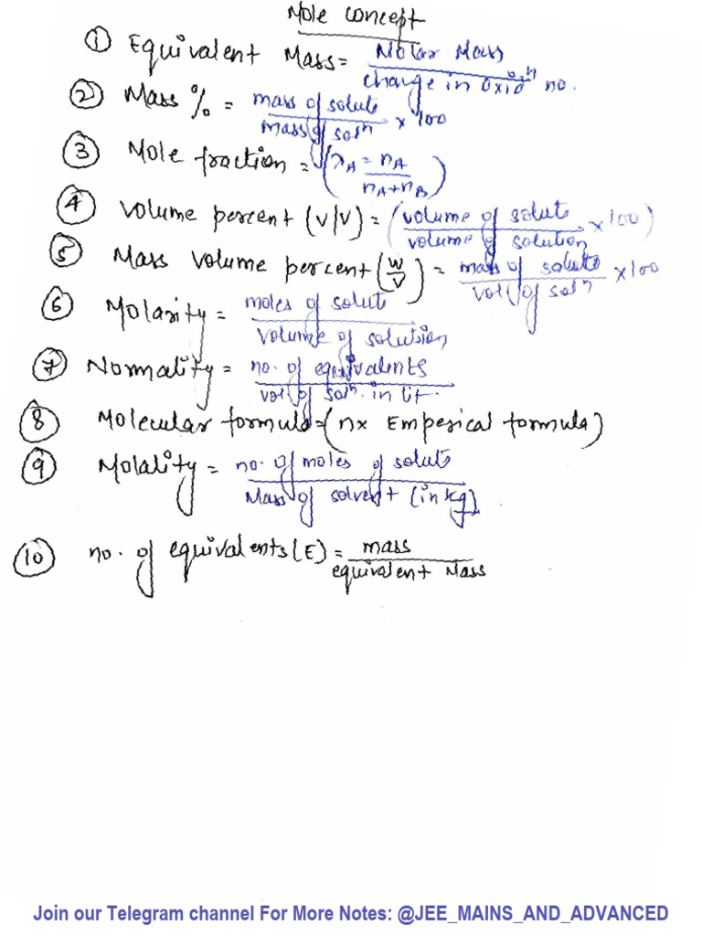 Physical Chemistry Formulas | PDF