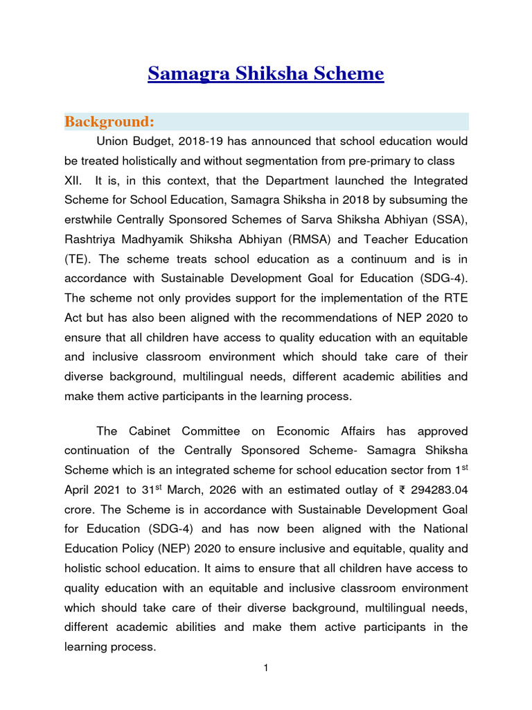Samagra Shiksha | PDF