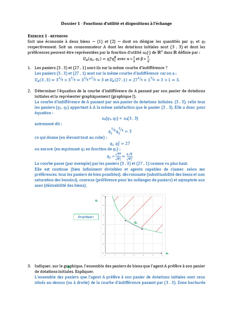 Courbes d'indifférence et TMS en L1 | PDF | Utilité (économie ...