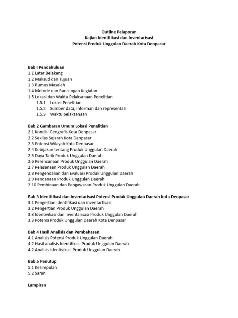 Outline Pelaporan | PDF