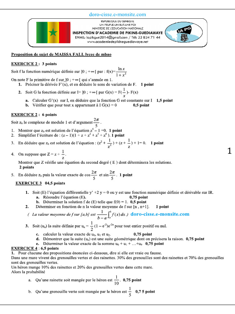 Proposition Sujet Bac | PDF