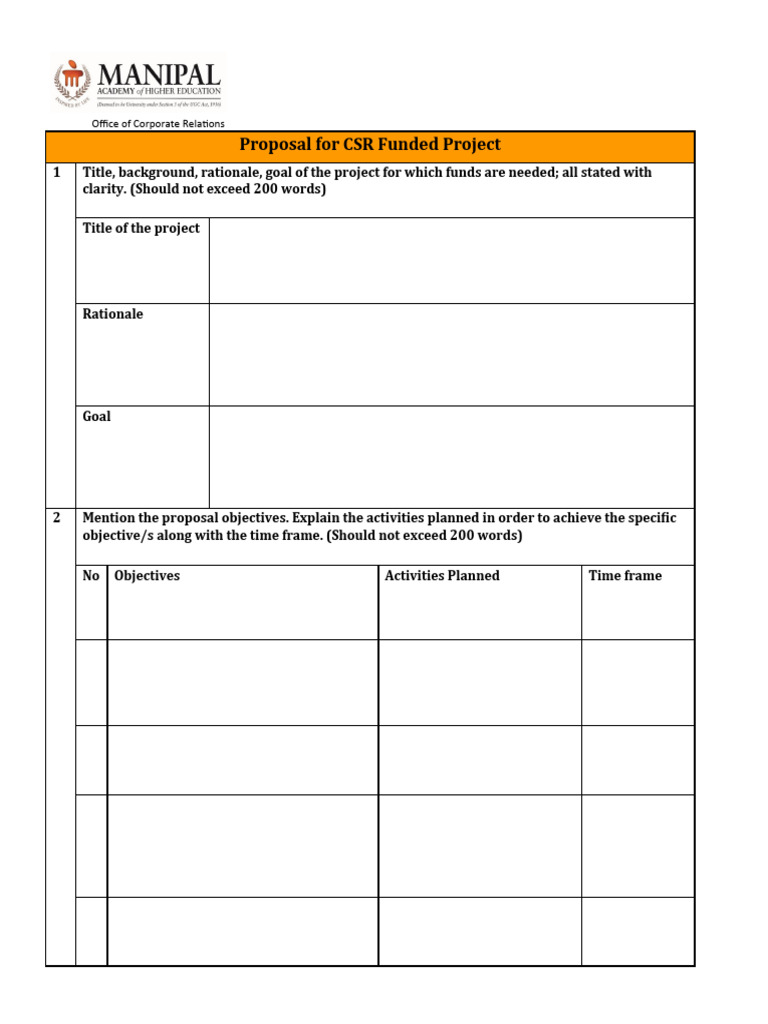Template CSR Proposal and Flow Chart | PDF | Corporate Social ...