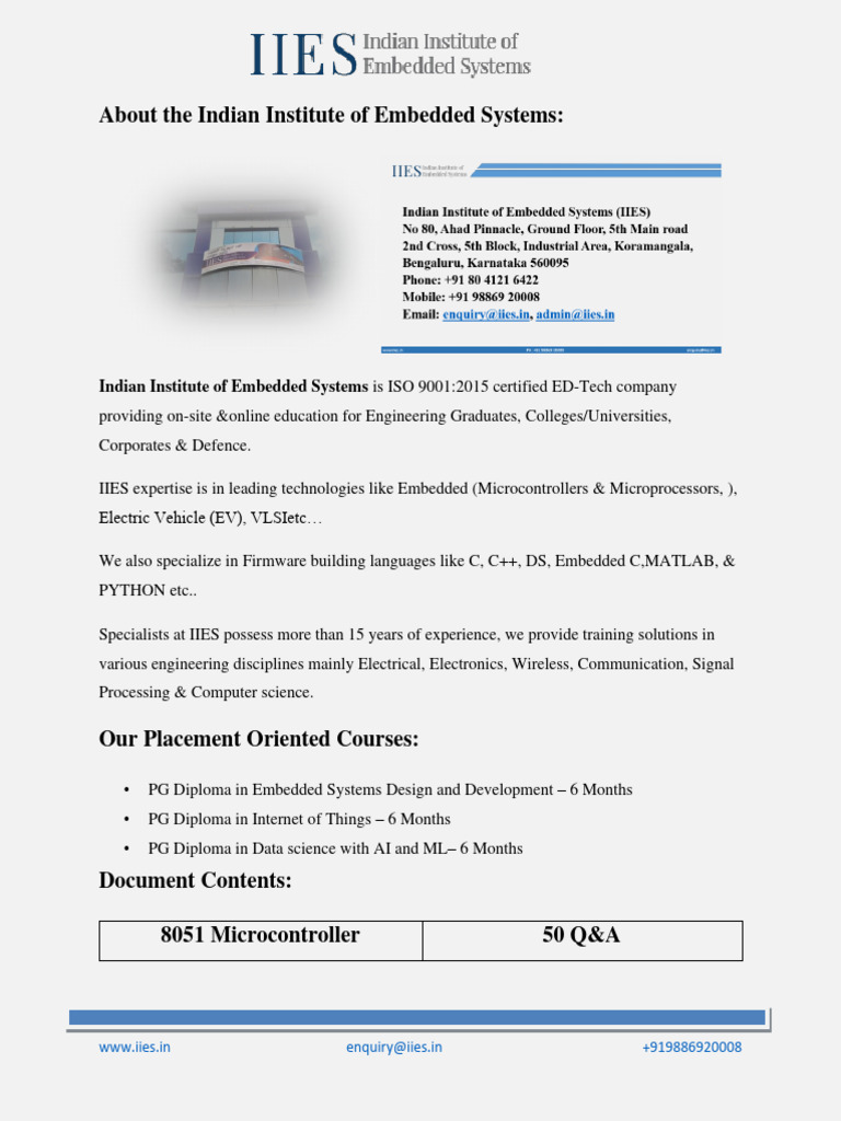 Interview Level 8051 MCU | PDF | Microcontroller | Embedded System Interview Level 8051 MCU | PDF | Microcontroller | Embedded System