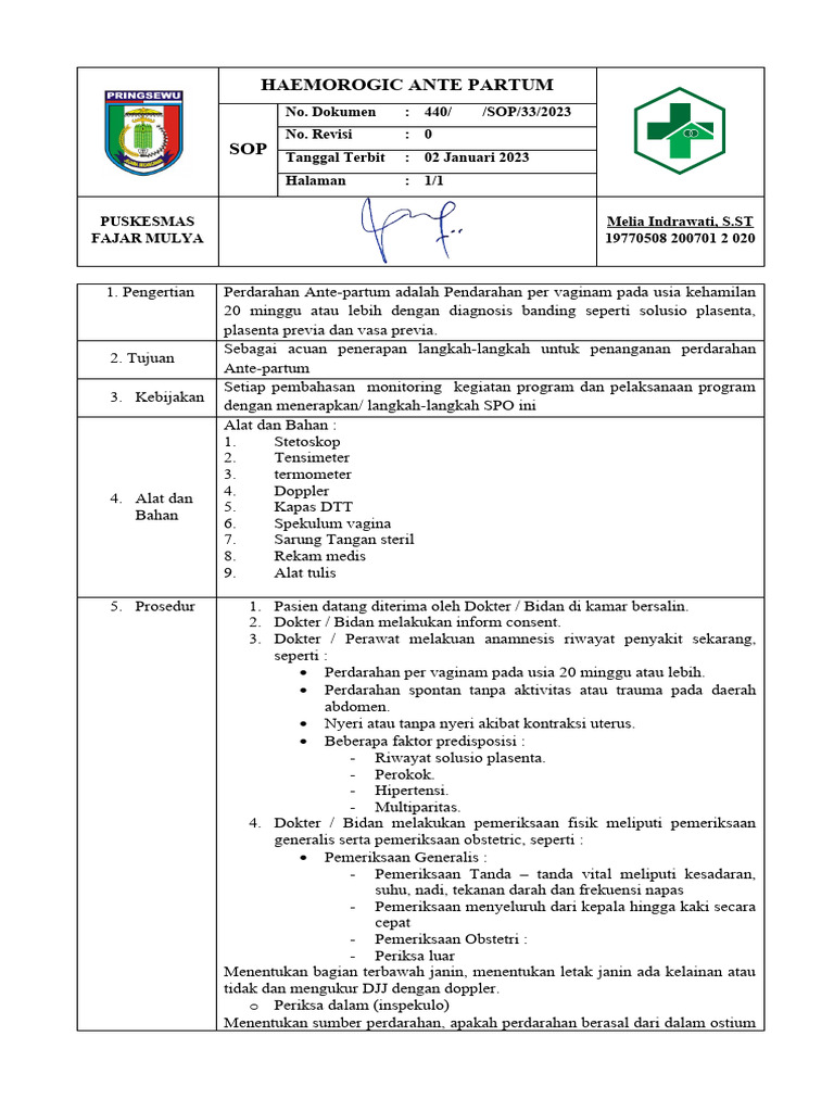 5.3.1.a SOP APH | PDF