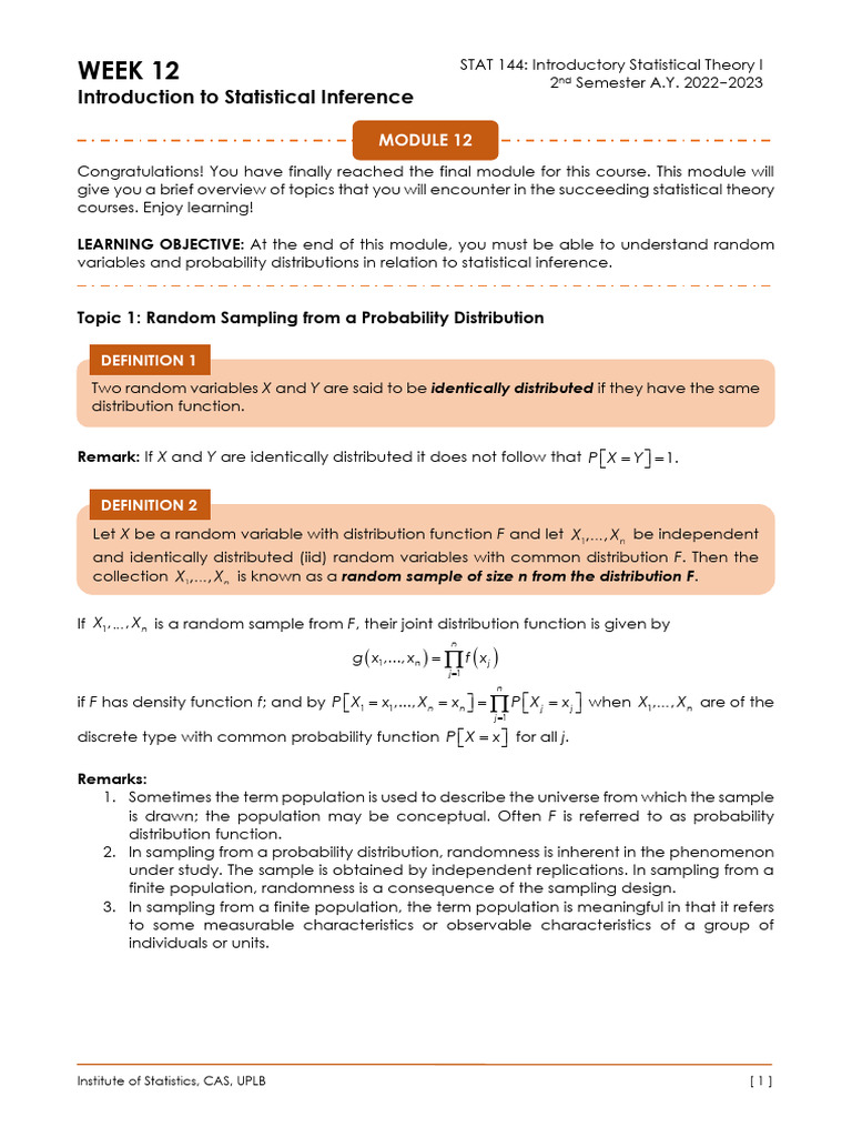 Chapter 5 Introduction To Statistical Inference Pdf Estimator
