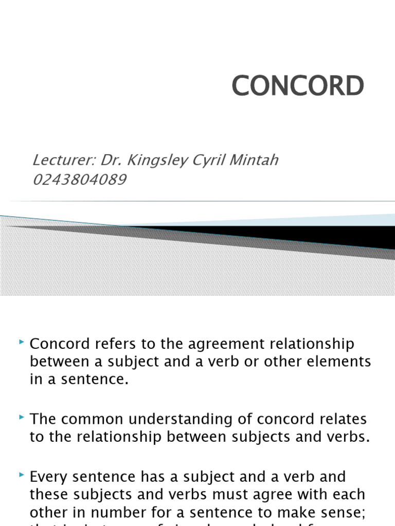 Concord | Download Free PDF | Grammatical Number | Plural