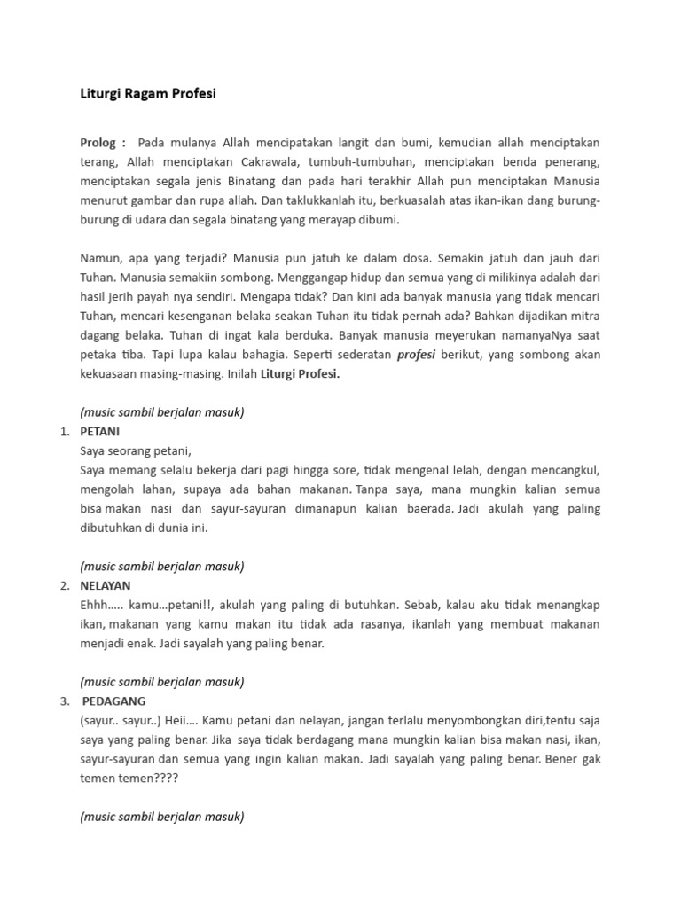 Liturgi Ragam Profesi | PDF