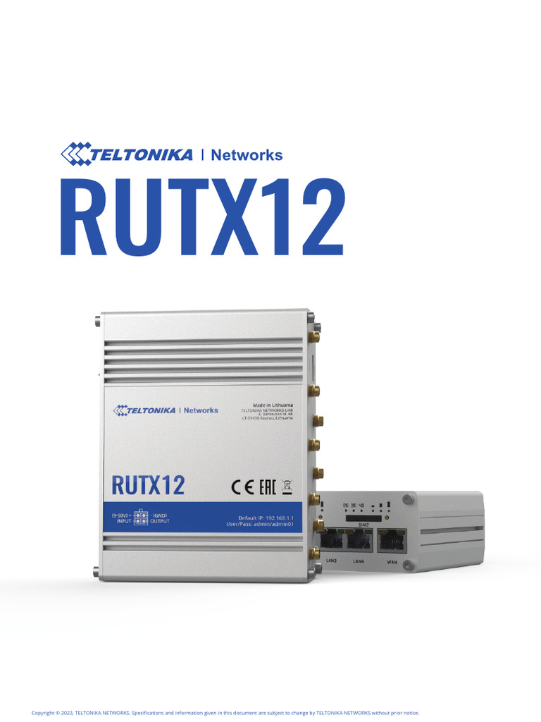 Rutx12 Datasheet 2023 v10 | Download Free PDF | Port (Computer ...