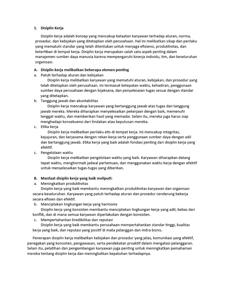 Disiplin Kerja | PDF | Bisnis | Pengembangan Diri