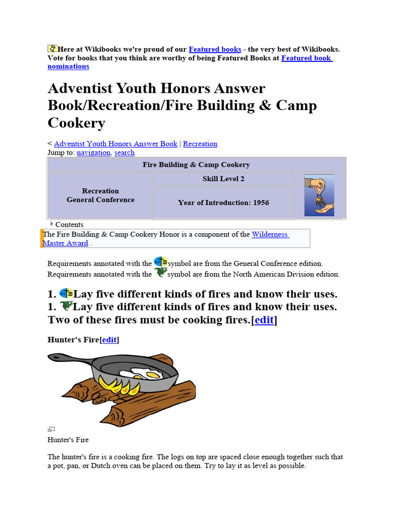 Fire Building & Camp Cookery Honor | PDF | Language Arts & Discipline