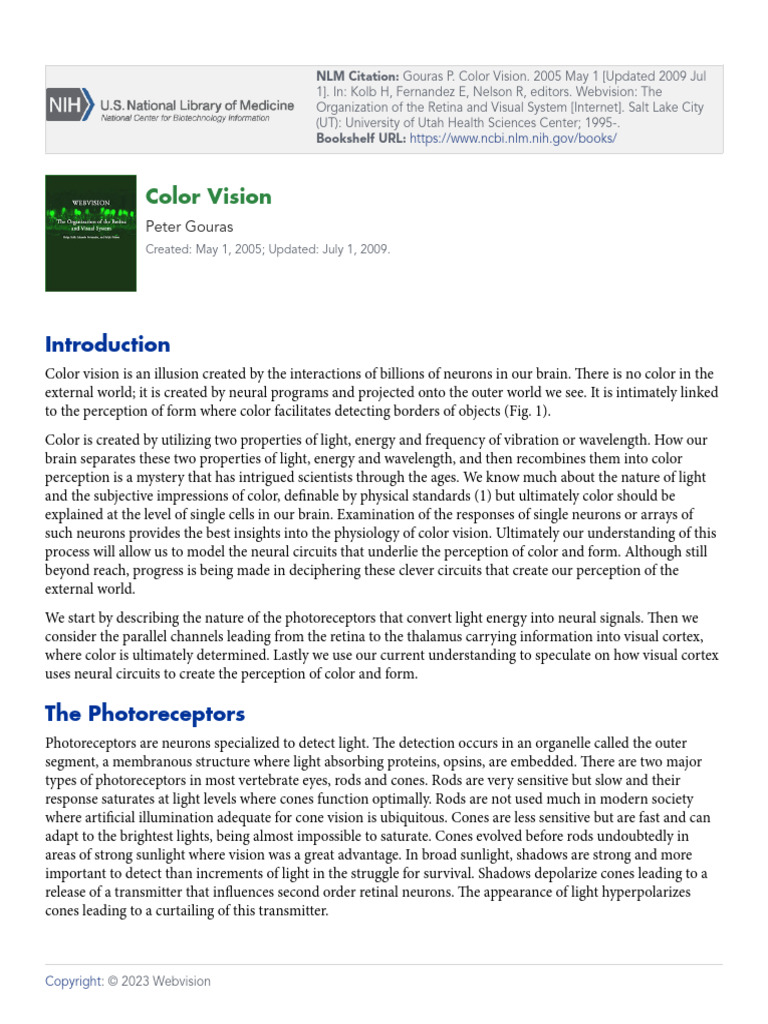 Color Vision - 2009 | PDF | Visual System | Color