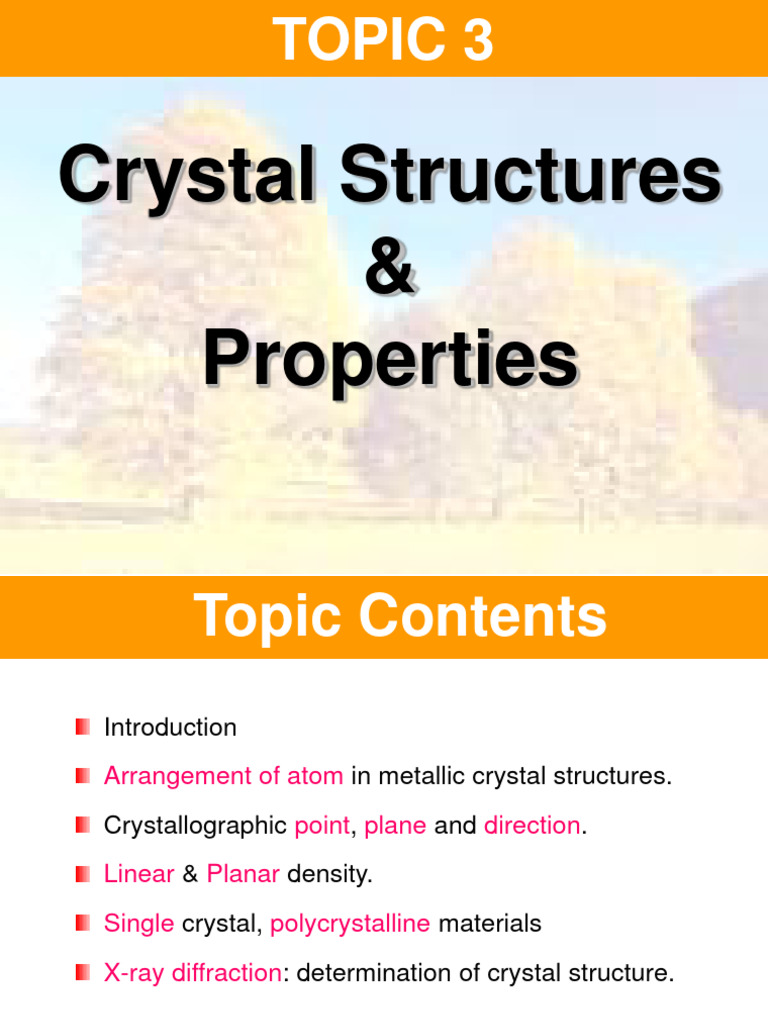 Crystal Structure and Properties | PDF | Crystal Structure | Crystallite