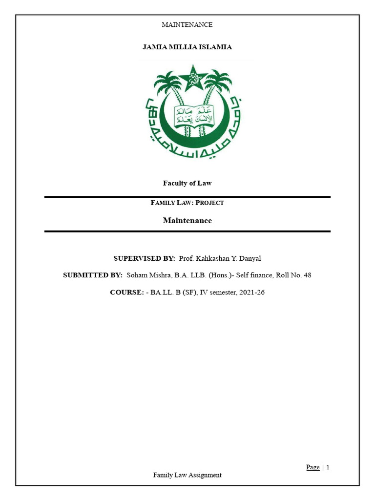 Family Law Sem 4 | PDF | Justice | Crime & Violence