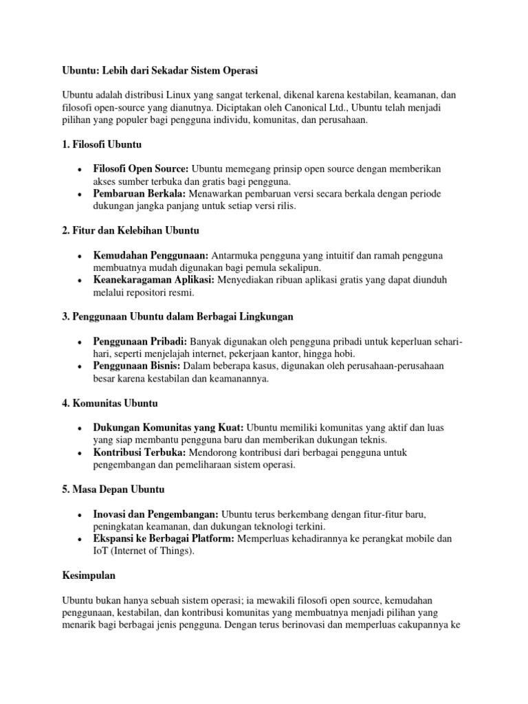 Ubuntu: Sistem Operasi Open Source | PDF