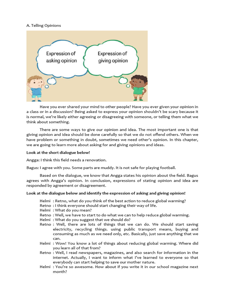 Asking and Giving Opinions Guide | PDF