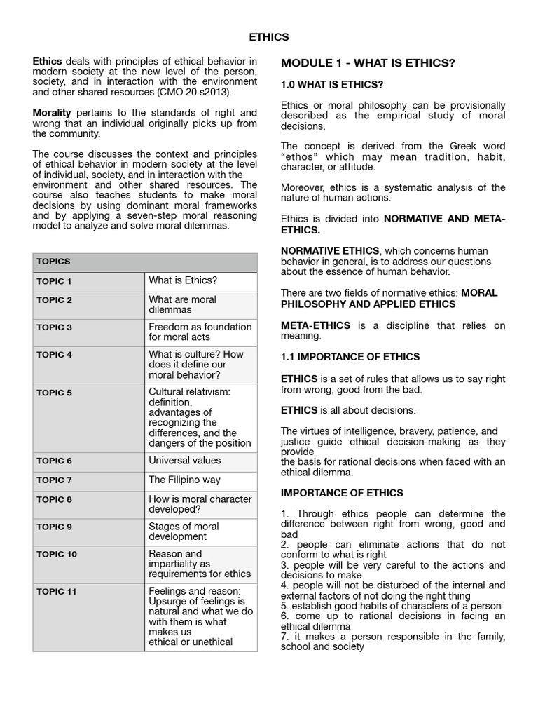 Ethics Reviewer | PDF | Morality | Immanuel Kant