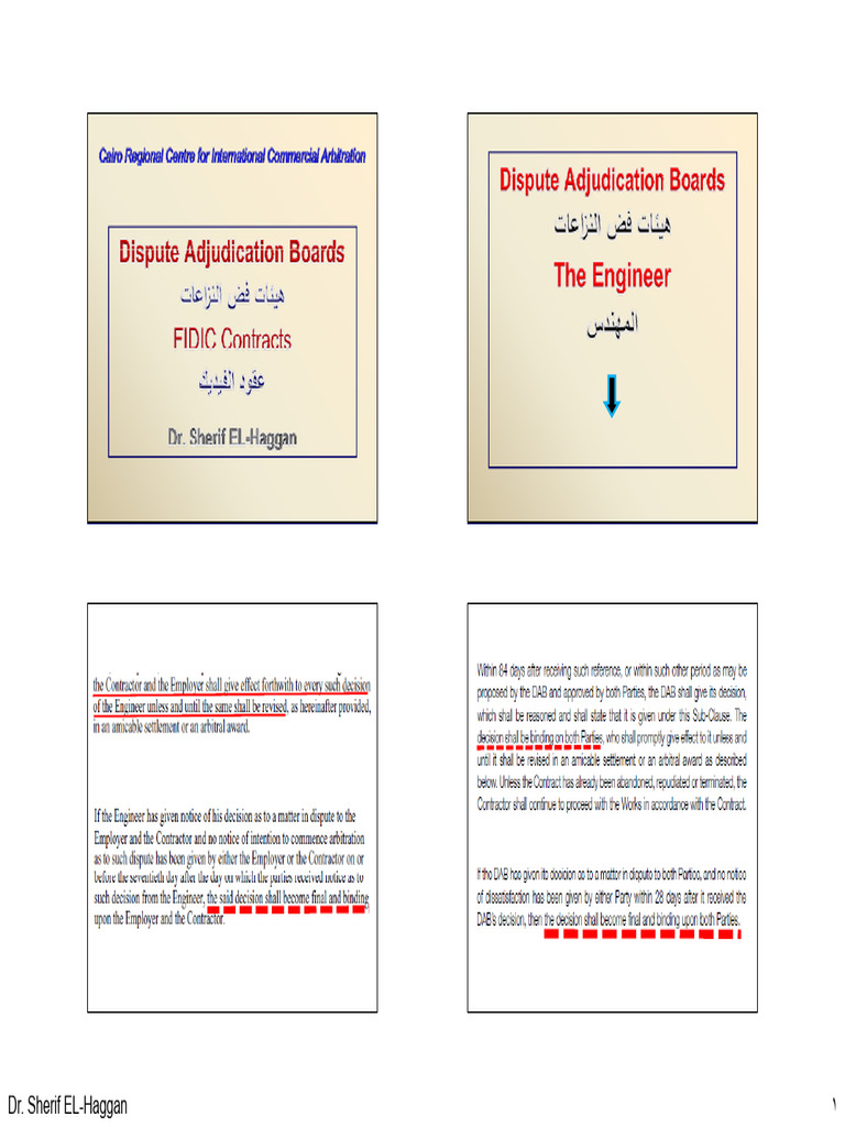 Dispute Adjudication Boards FIDIC Contracts | PDF | Adjudication ...