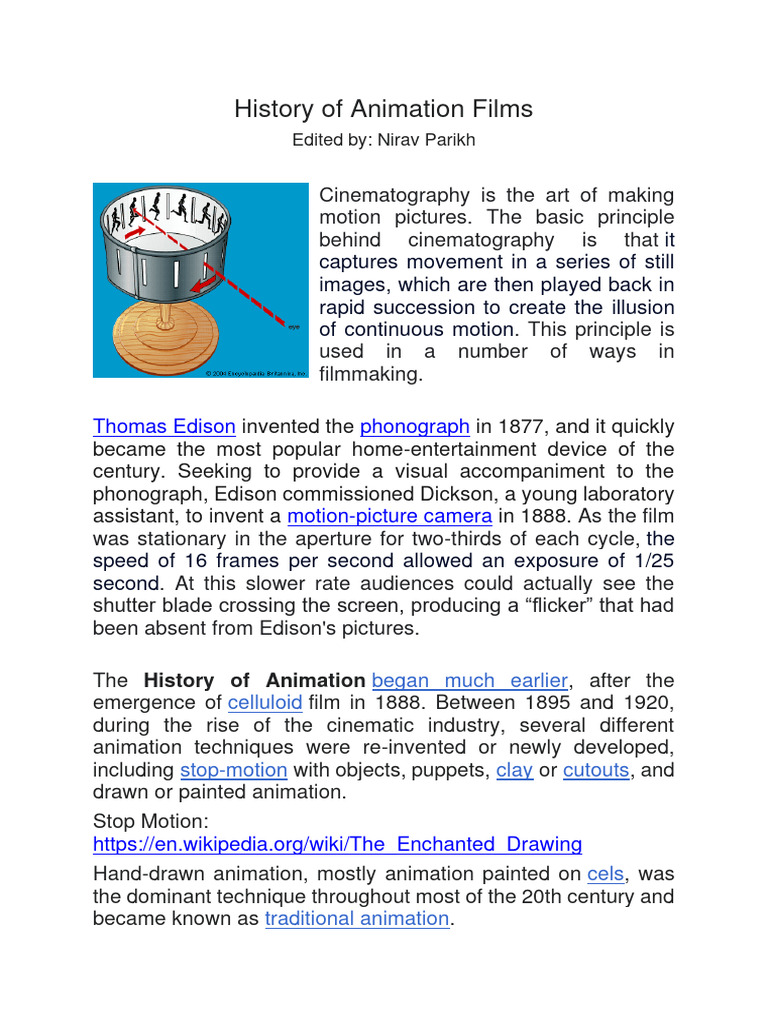 History of Animation Films | PDF | Animation | Cinematography