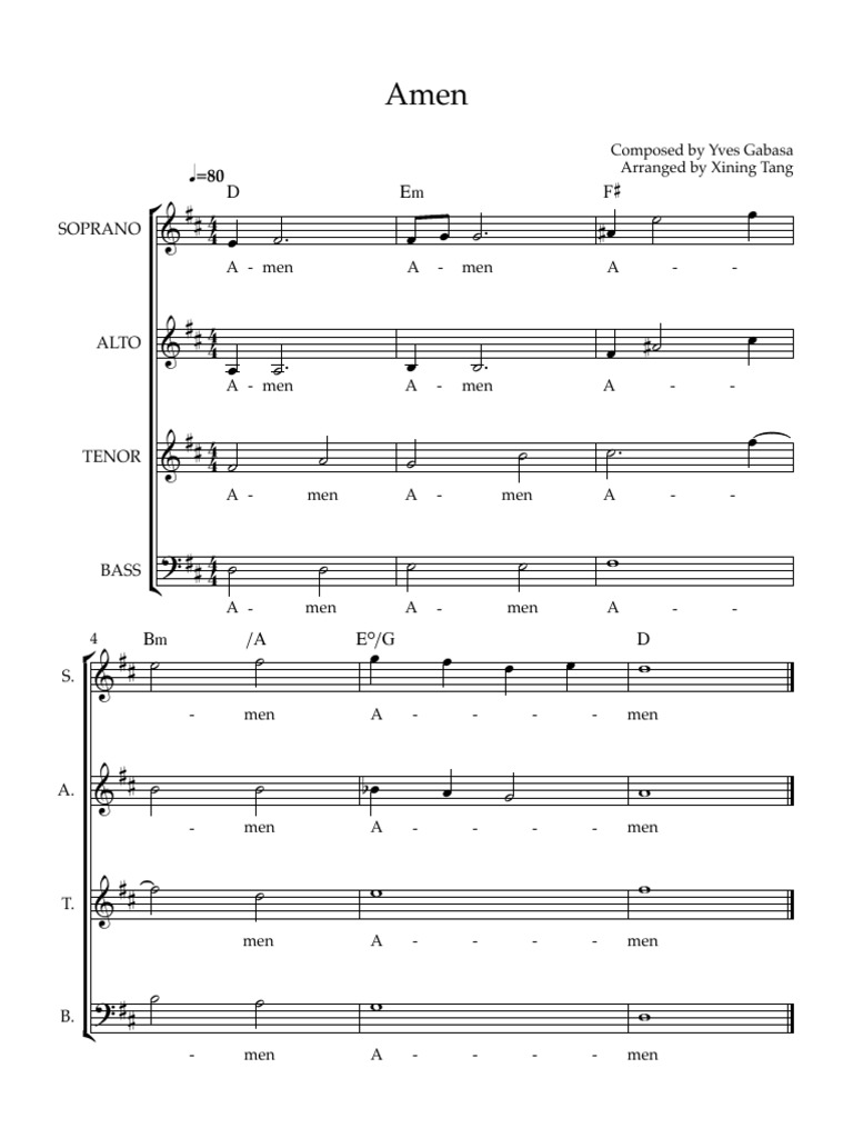 Amen - Full Score | PDF | Classical Music | Choral Music