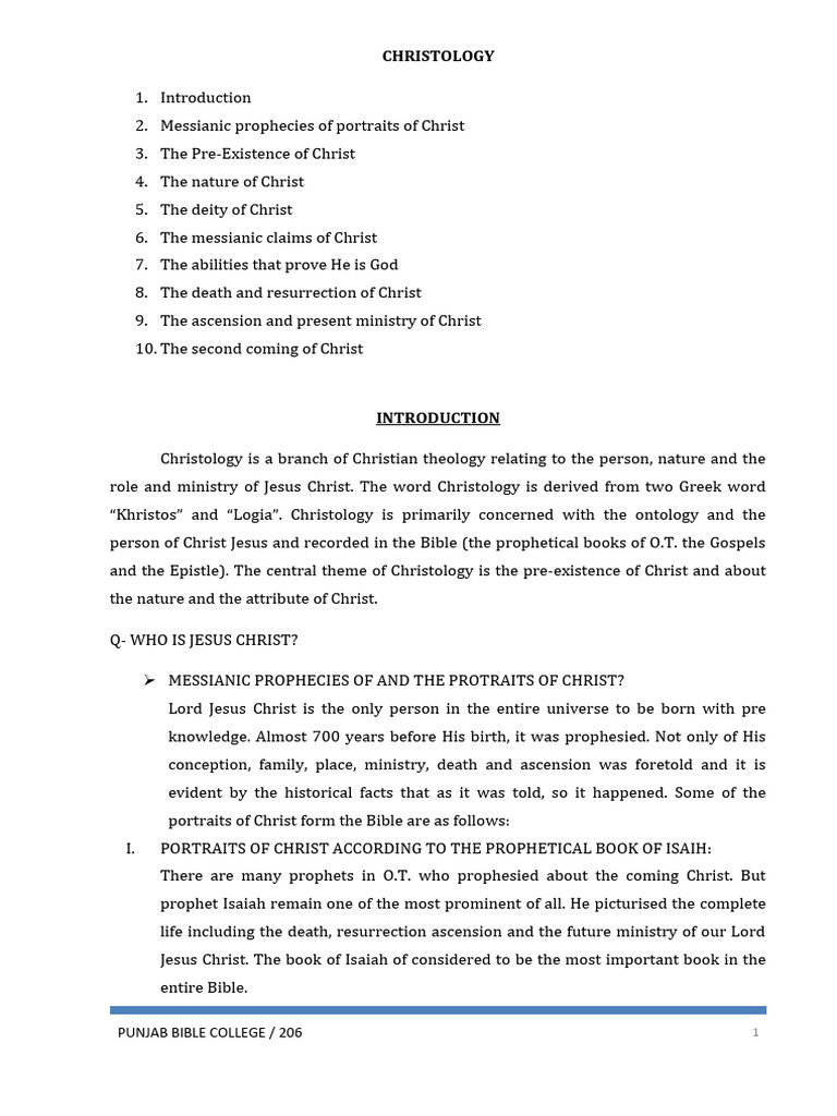 Christology Docx2 Pdf Jesus Christology