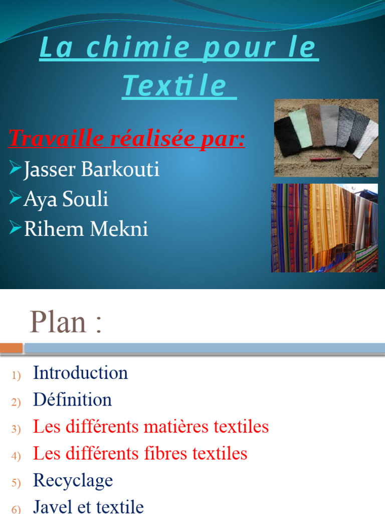 La Chimie Pour Le Textile | PDF | Les textiles | Laine