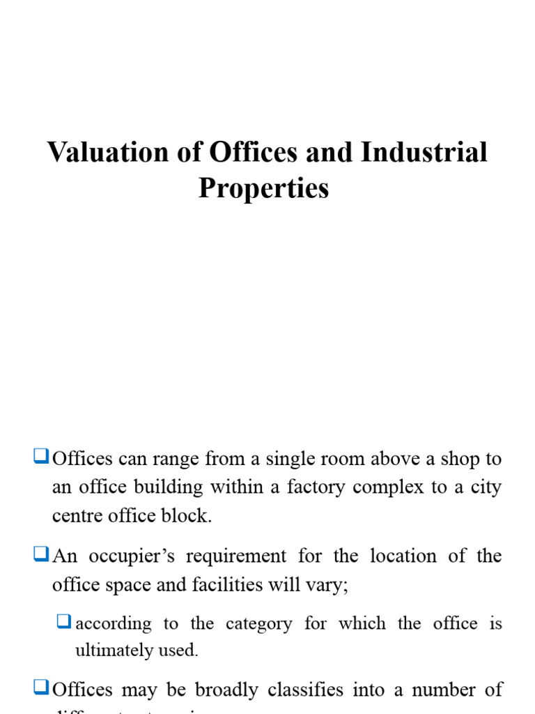 Valuation of Offices and Industrial Properties | PDF | Real Estate ...